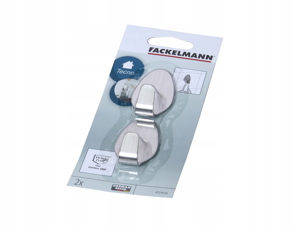 FACKELMANN Ovalne kukice 21 3cm samoljepljive inox - Color Market